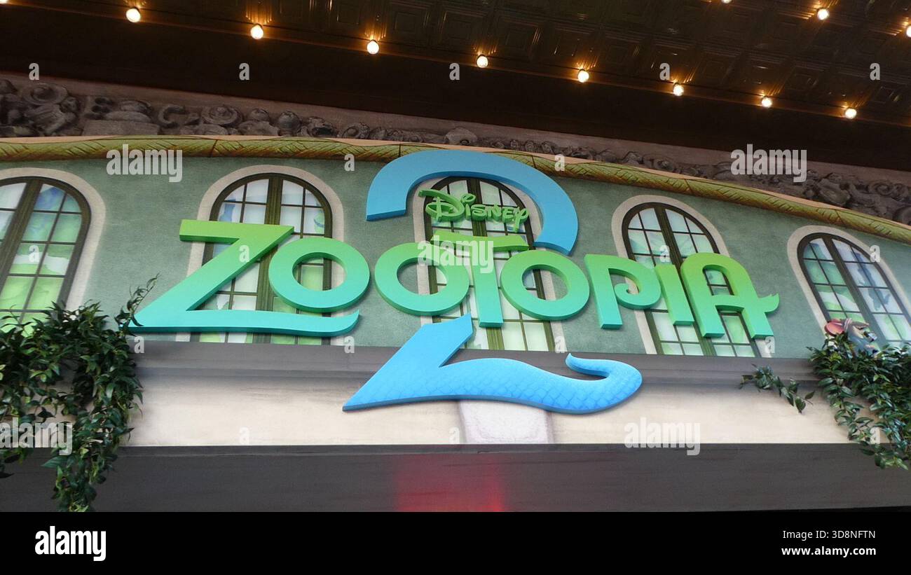 Los Angeles, California, USA 1st December 2025 Zootopia 2 Sign at El ...