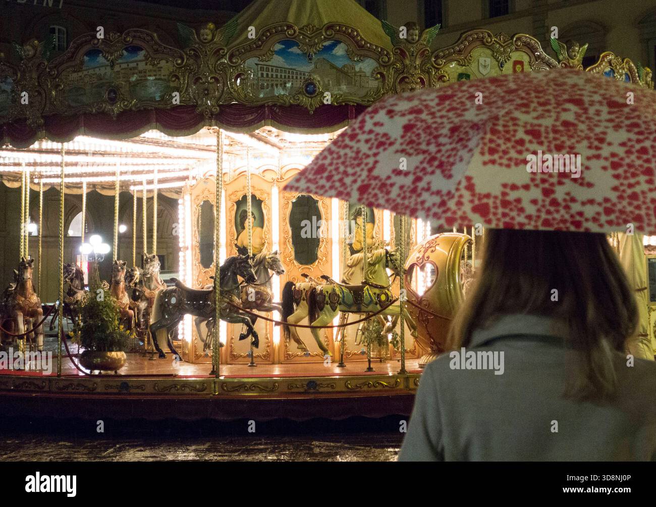 children carousel on a playground, leisure and outdoor activity for ...