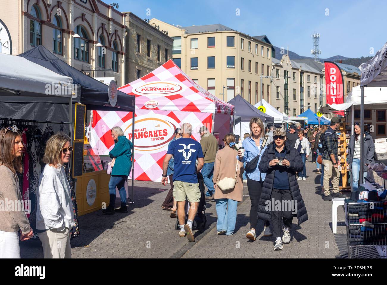 Market stalls in Salamanca Market, Salamanca Place, City of Hobart ...