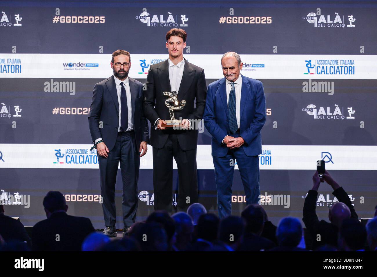 (C) Mile Svilar of AS Roma receives the award as Best Goalkeeper of ...
