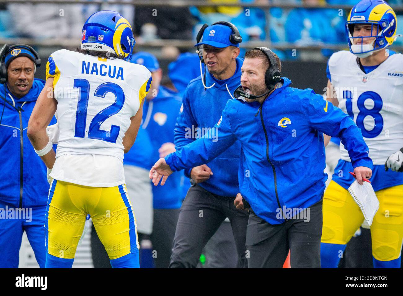 Los Angeles Rams head coach Sean McVay celebrates with wide receiver ...