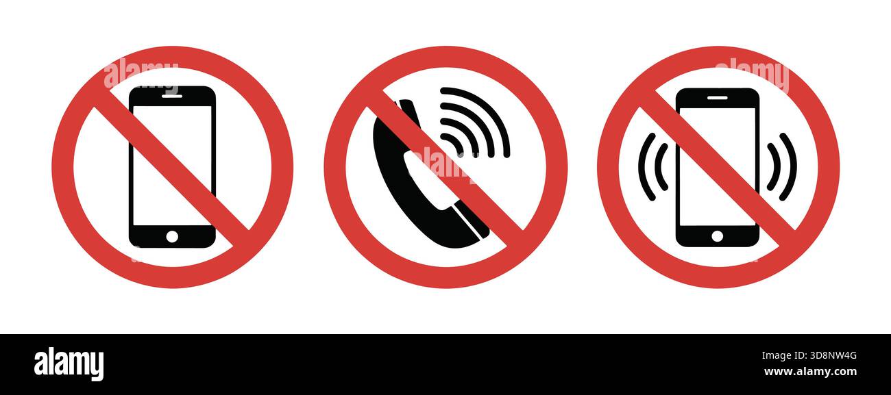 No Cell Phone Use Prohibited Sign Symbol Communication Ban Illustration ...
