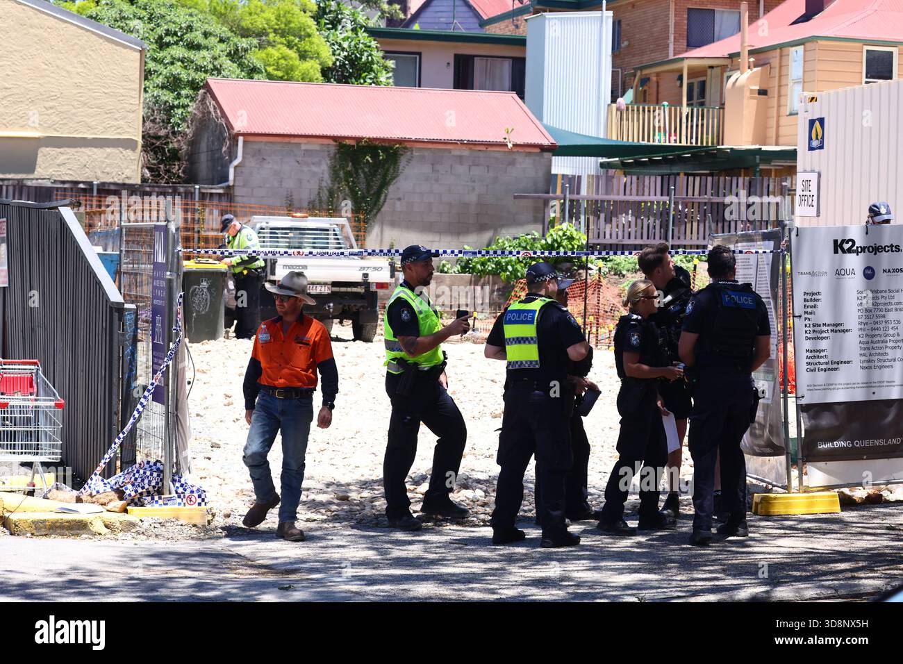 Police at the scene of a workplace incident in Boundary street West End Brisbane, Tuesday ...