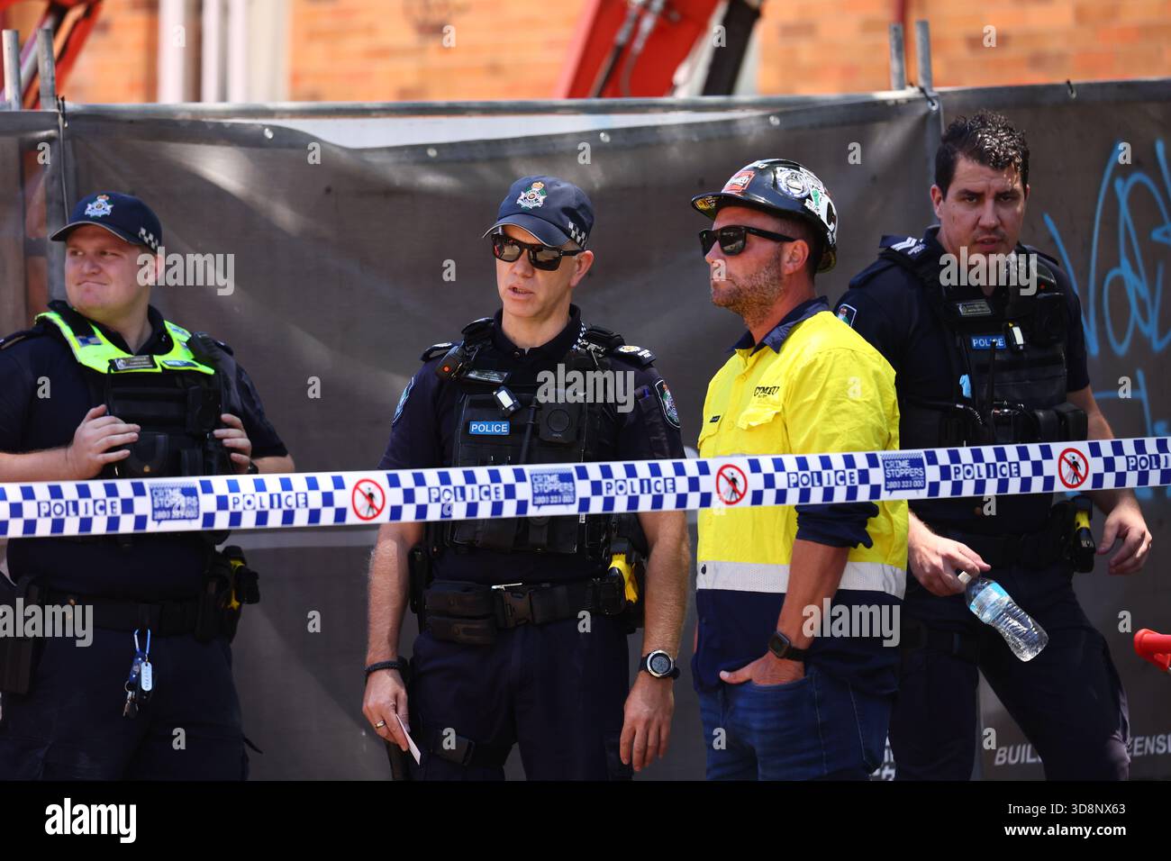 Police at the scene of a workplace incident in Boundary street West End ...