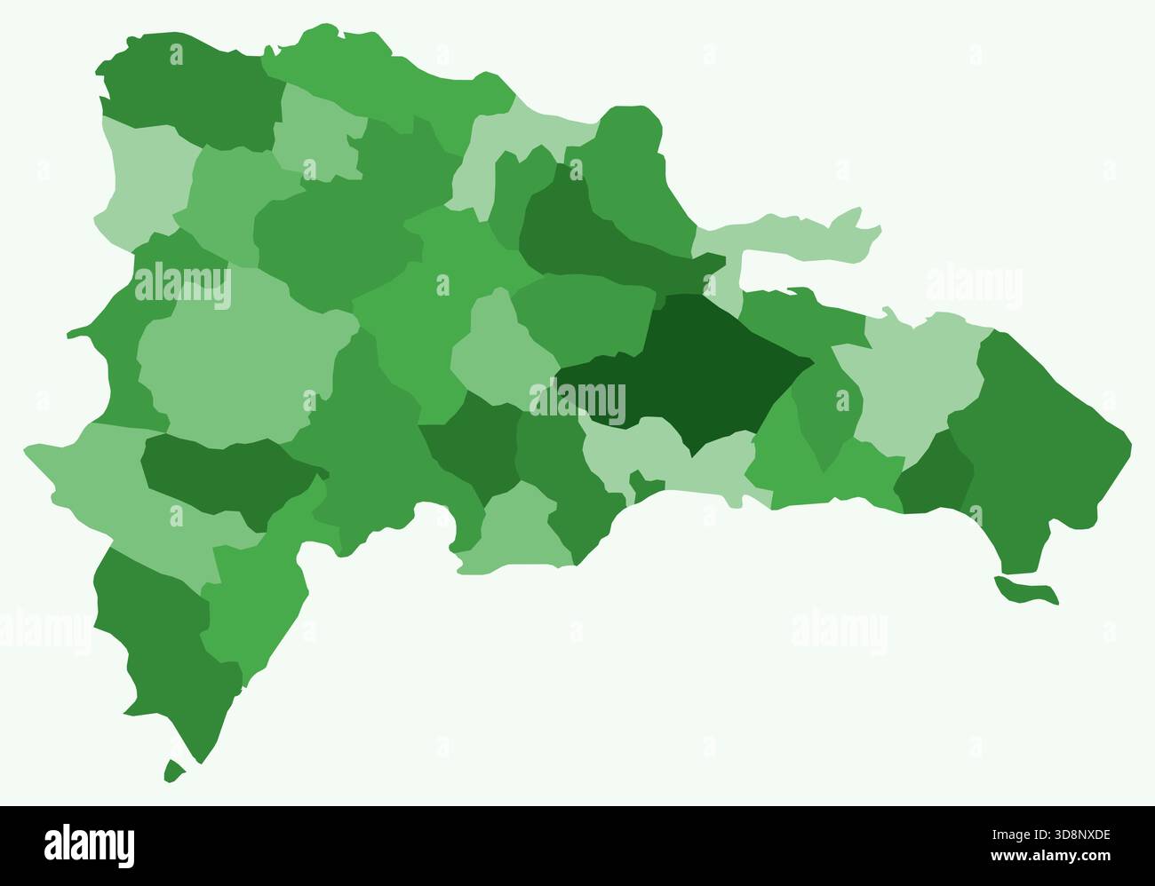 Map of the Dominican Republic with regions. A simple country border map ...