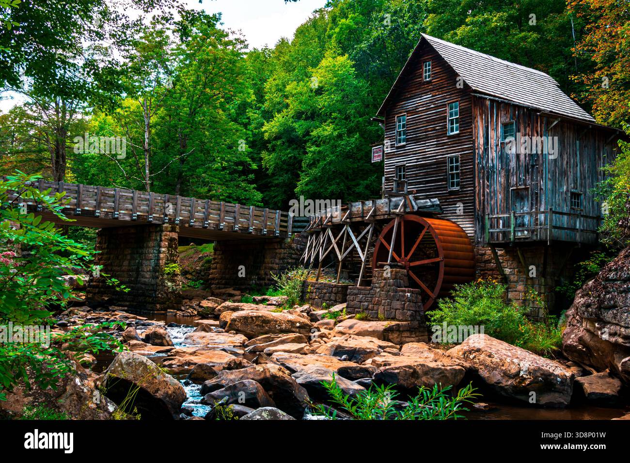 Glade Creek Grist Mill in Babcock State Park in West Virginia, USA ...