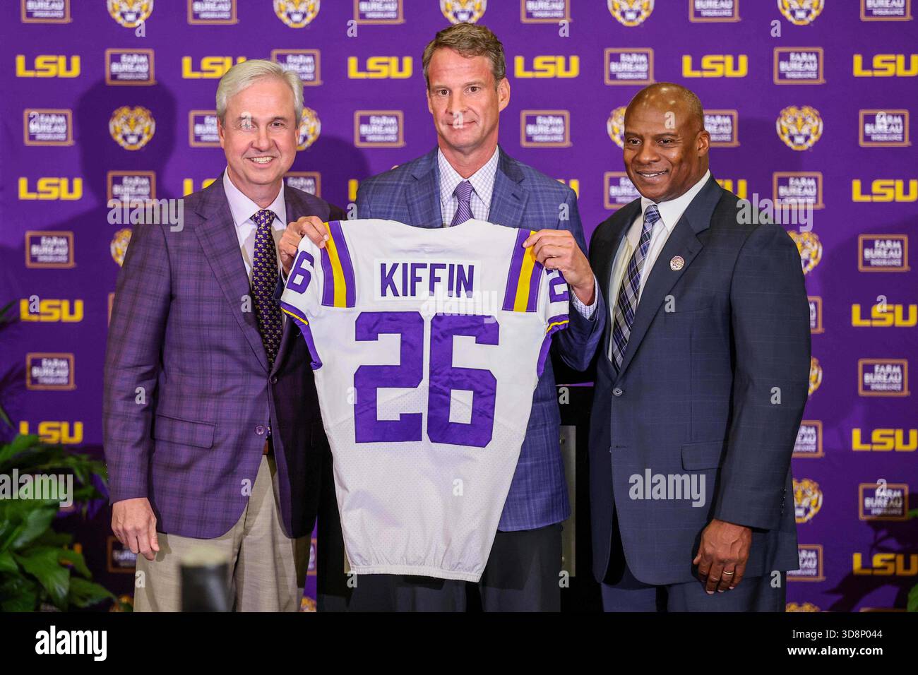 December 1, 2025: New LSU Head Football Coach Lane Kiffin poses for a ...