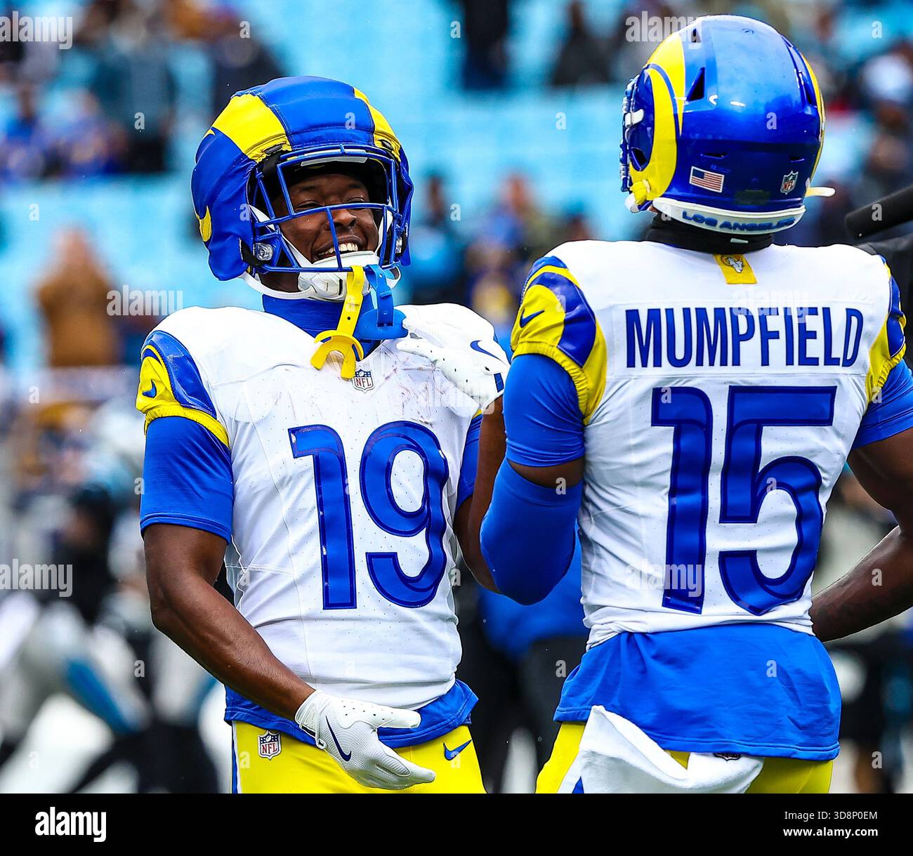 November 30, 2025: Los Angeles wide receiver Xavier Smith (19) and Los ...