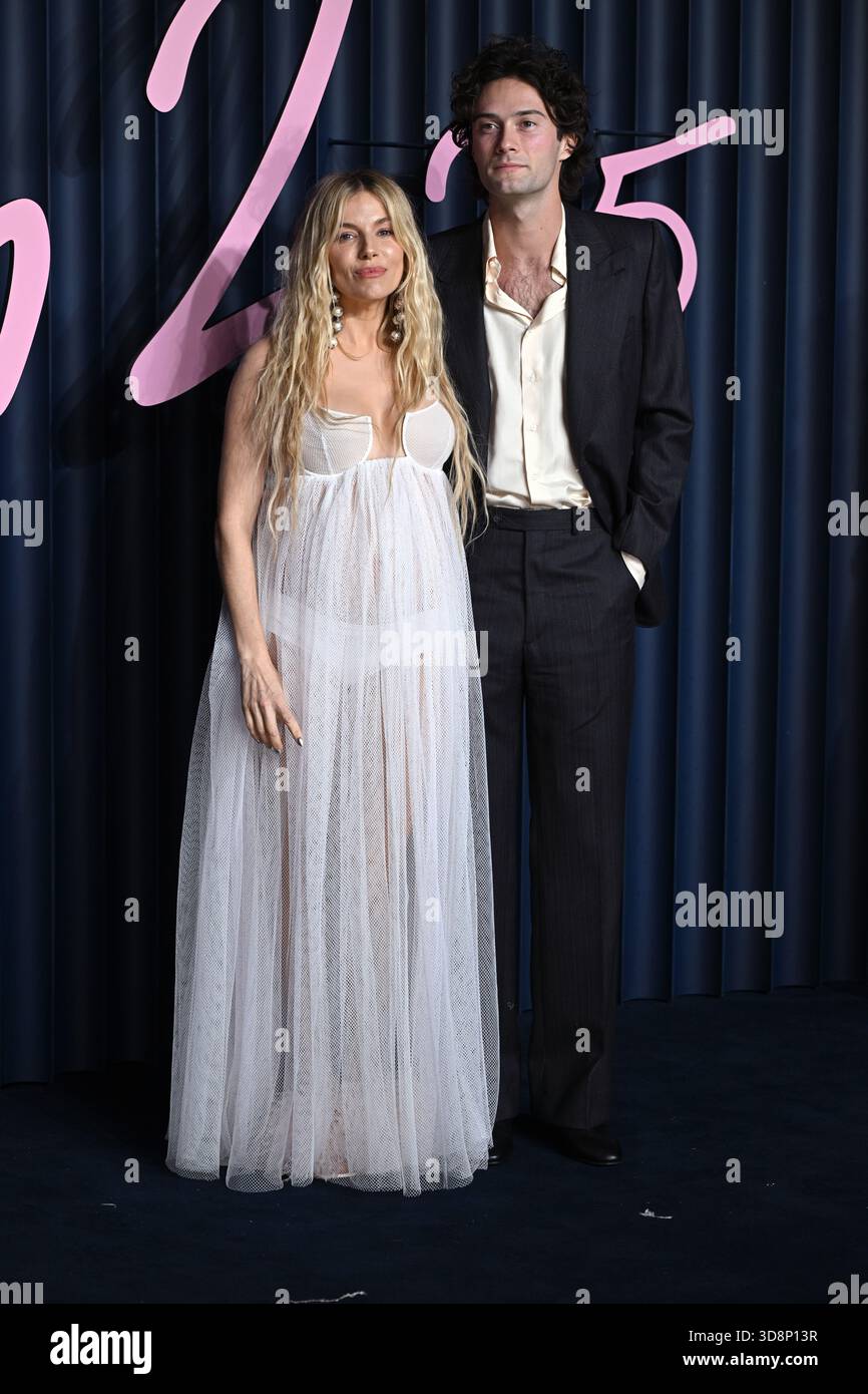 London, UK. December 1st, 2025. Sienna Miller and Oli Green attending ...