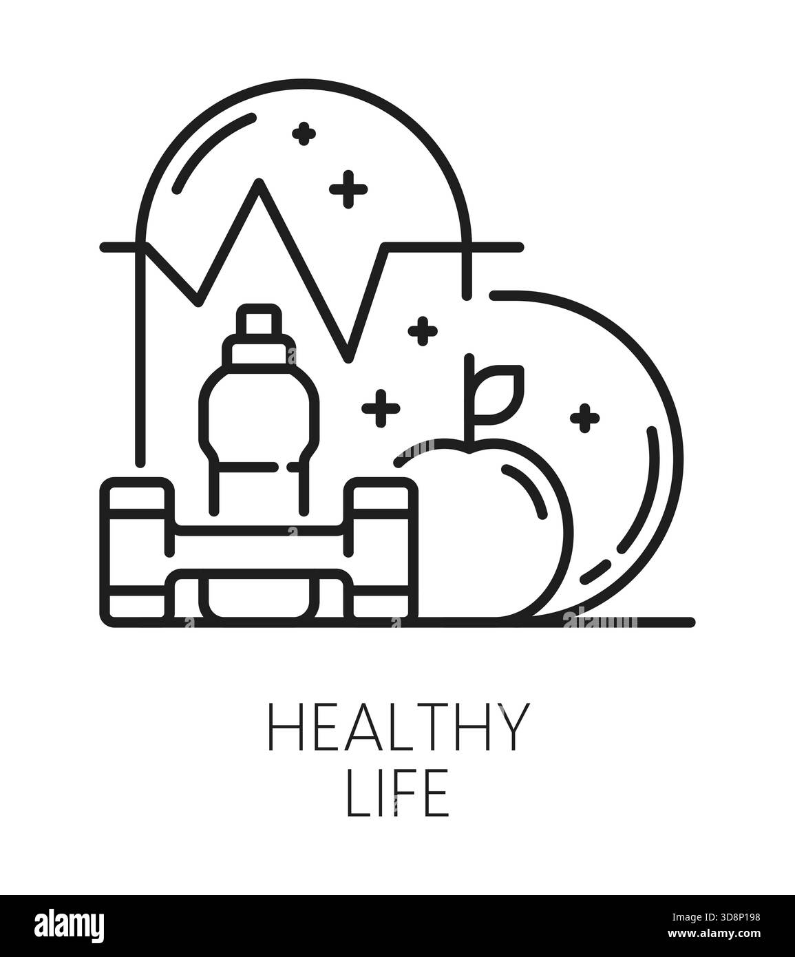 Healthy lifestyle life skills line icon or symbol. Personal quality ...