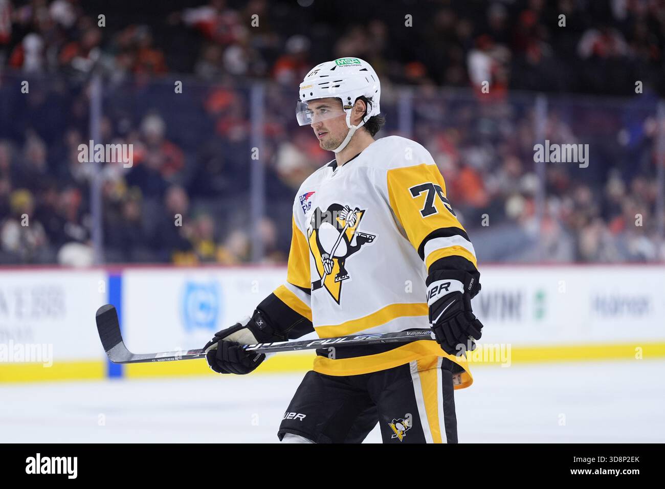 Pittsburgh Penguins' Connor Clifton plays during an NHL hockey game Monday, Dec. 1, 2025, in ...
