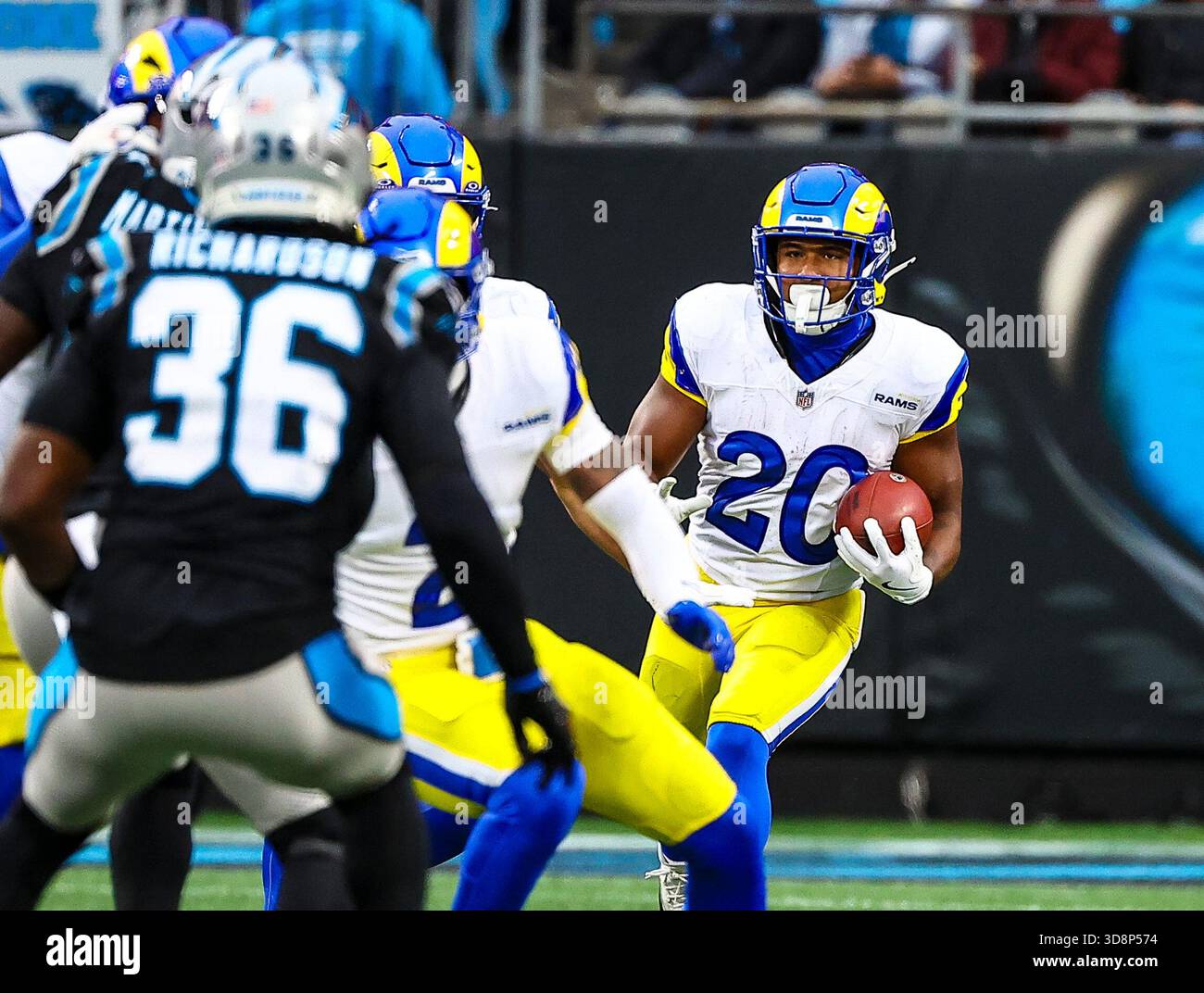 November 30, 2025: Los Angeles running back Ronnie Rivers (20) runs ...