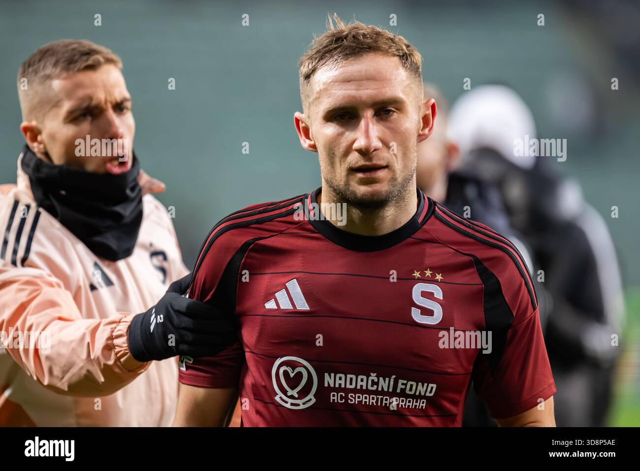 Jan Kuchta (C) of Sparta Praha seen during the UEFA Conference League ...