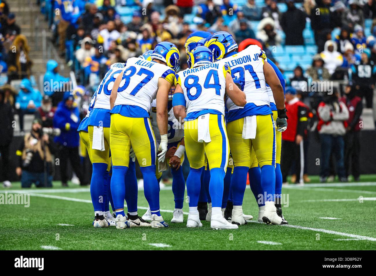 November 30, 2025: Los Angeles huddle. NFL football game between Los ...