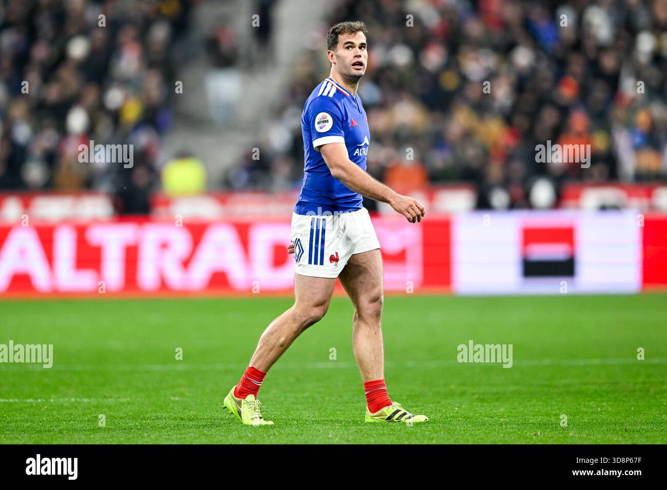 Damian Penaud during the Quilter Nations Series rugby union match ...