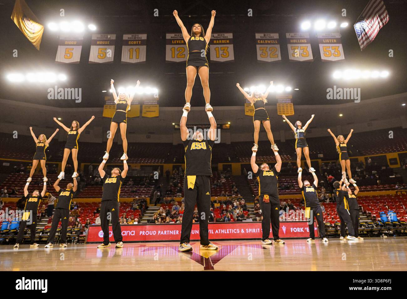 Arizona State Sun Devils cheer team performs during half time of an ...