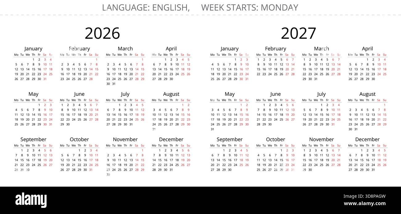 2026 2027 english annual hi-res stock photography and images - Alamy
