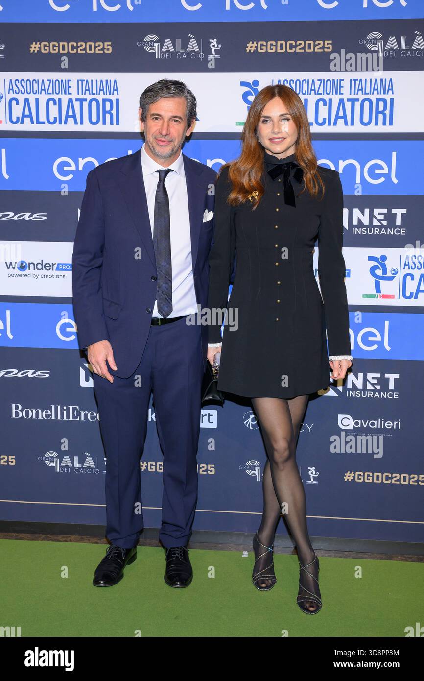 Demetrio Albertini , Uriana Capone Gran Galà del Calcio 2025 Backdrop ...