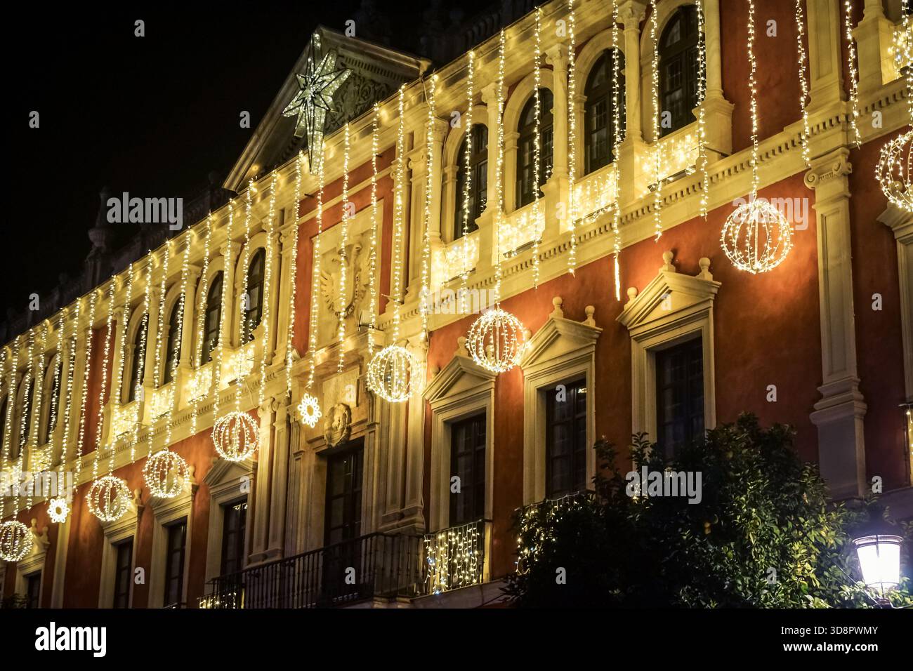 Seville, Spain, November 29, 2025 Christmas lights in the streets of ...