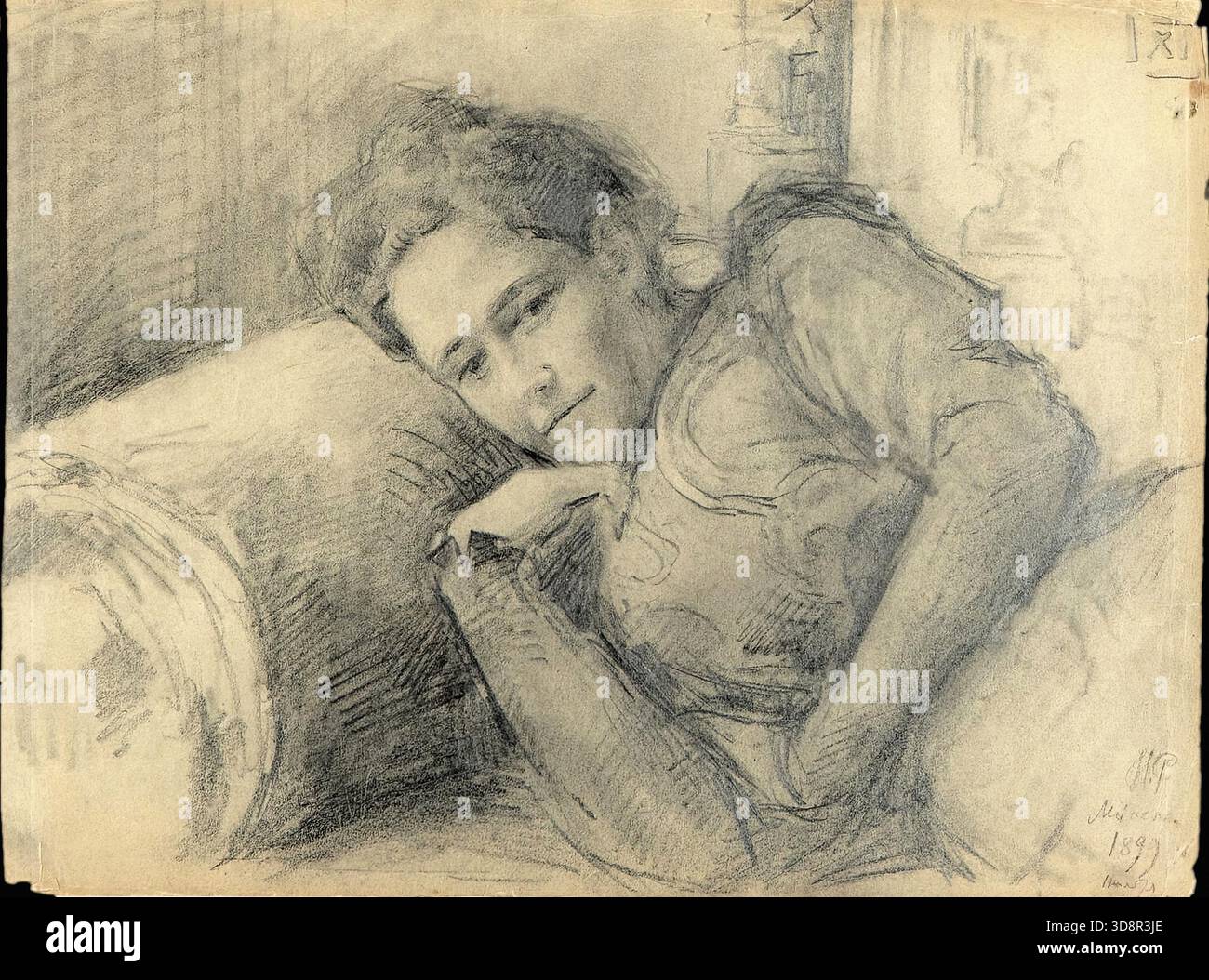 Ilja Repin - Portrait of a Reclining Woman Stock Photo - Alamy