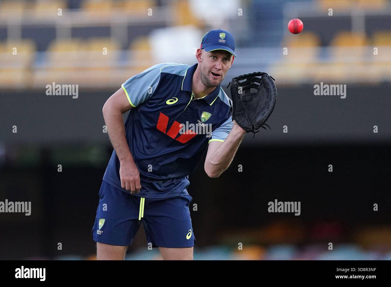 Australia's Beau Webster catches a ball during a nets session at The ...