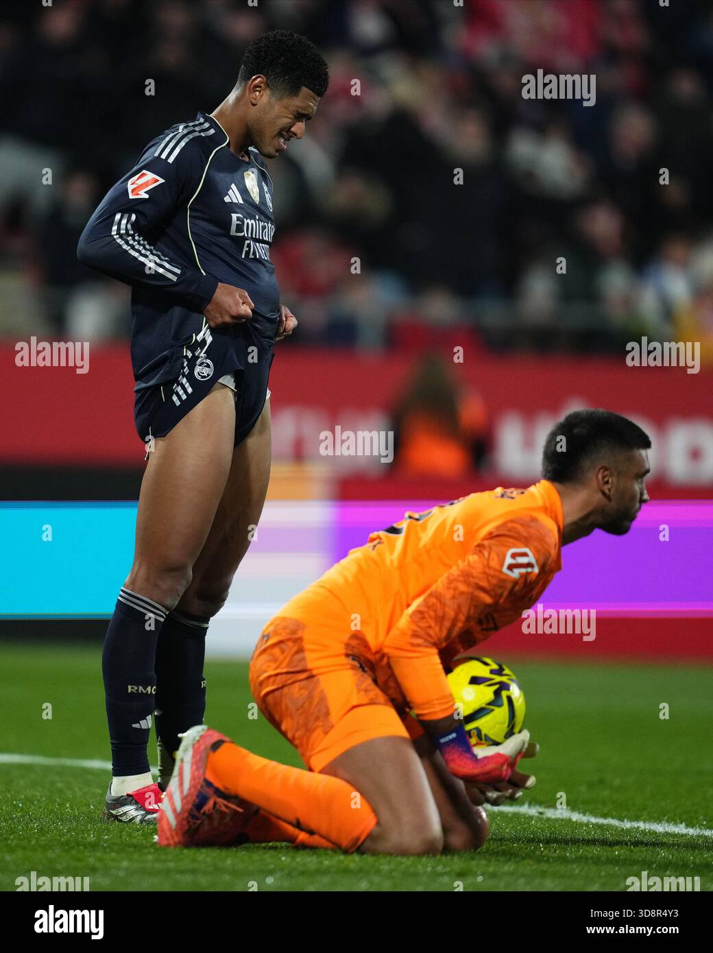Jude Bellingham of Real Madrid reacts during the La Liga match 2025 ...