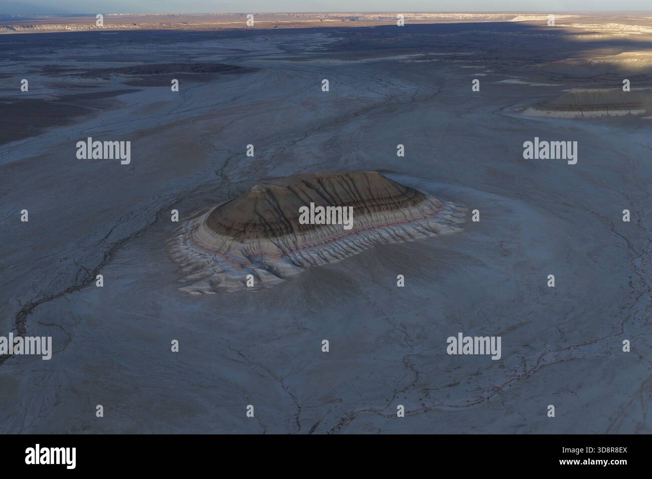 Ustyurt plateau desert landscape showcasing a unique isolated butte ...