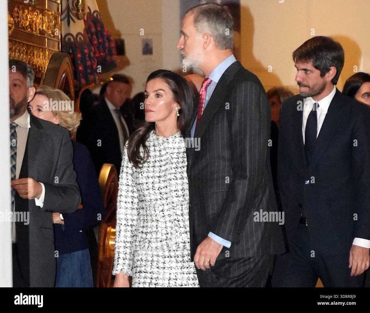 King Felipe VI and Queen Letizia attend the opening of the exhibition ...