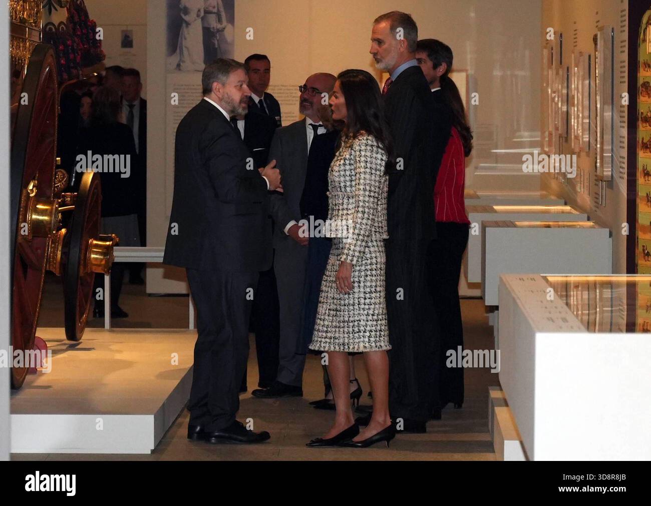 King Felipe VI and Queen Letizia attend the opening of the exhibition ...