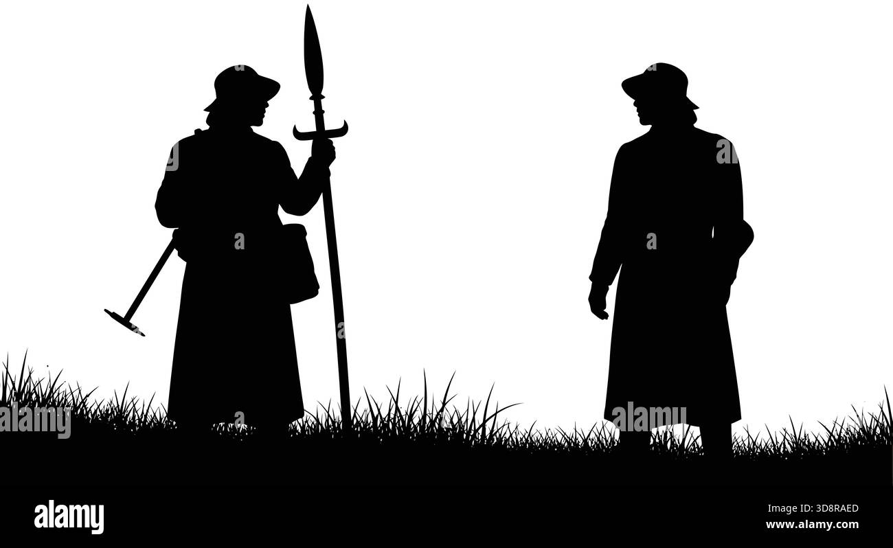 Two soldiers silhouette Stock Vector Images - Alamy
