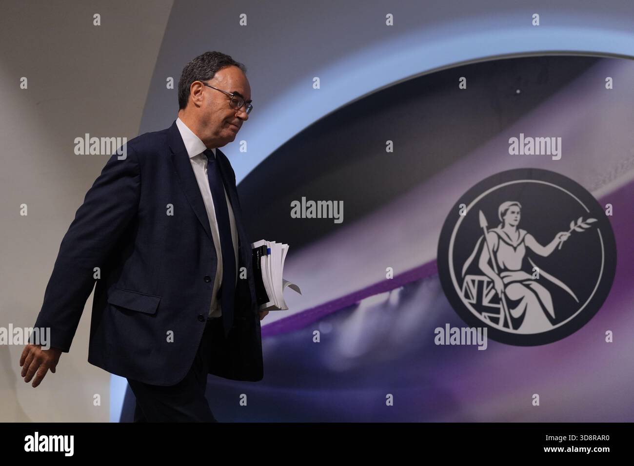 Governor of the Bank of England, Andrew Bailey, arriving for the Bank ...
