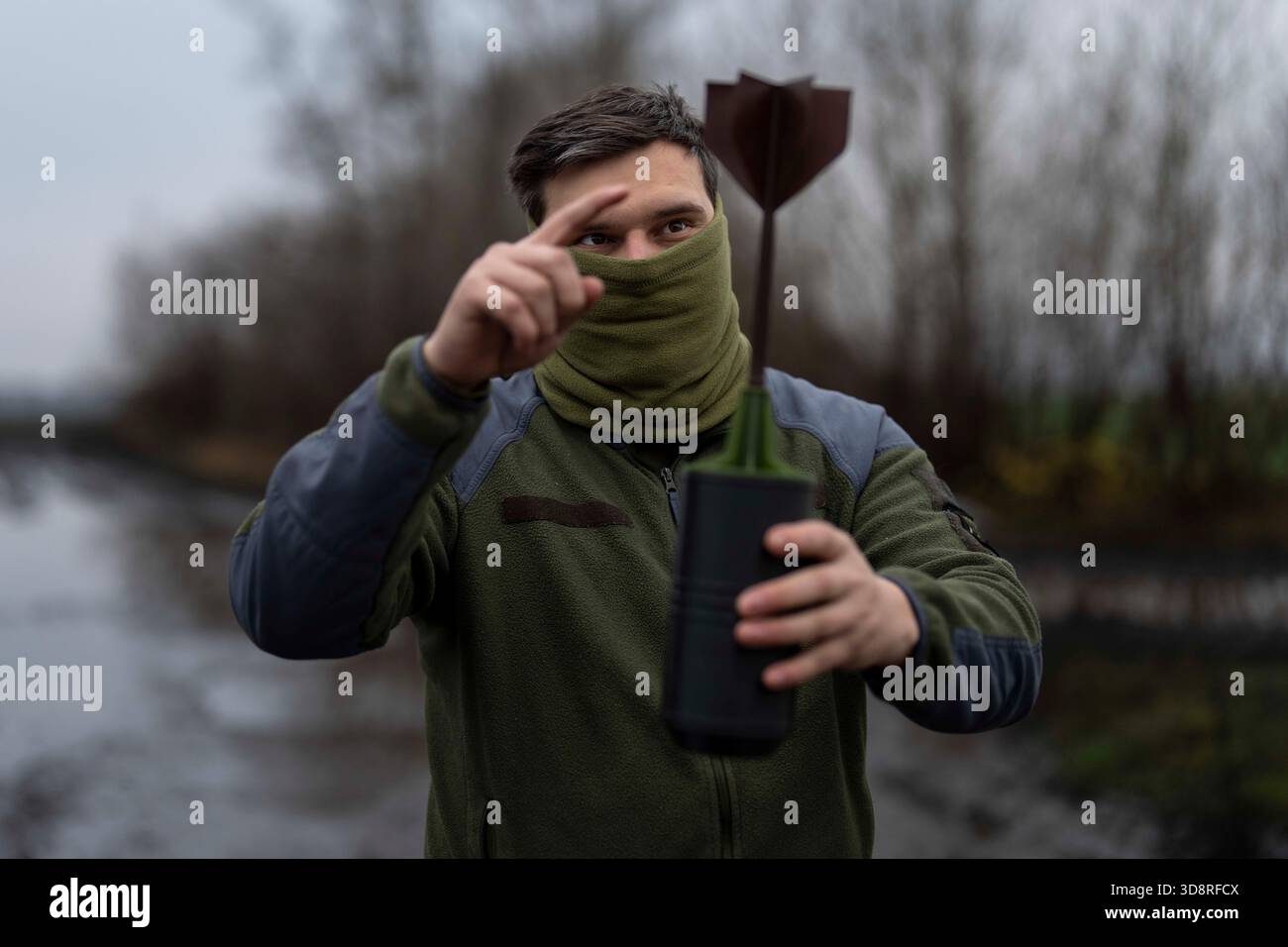 29-year-old Ukrainian drone operator Vlad explains the functionality of ...