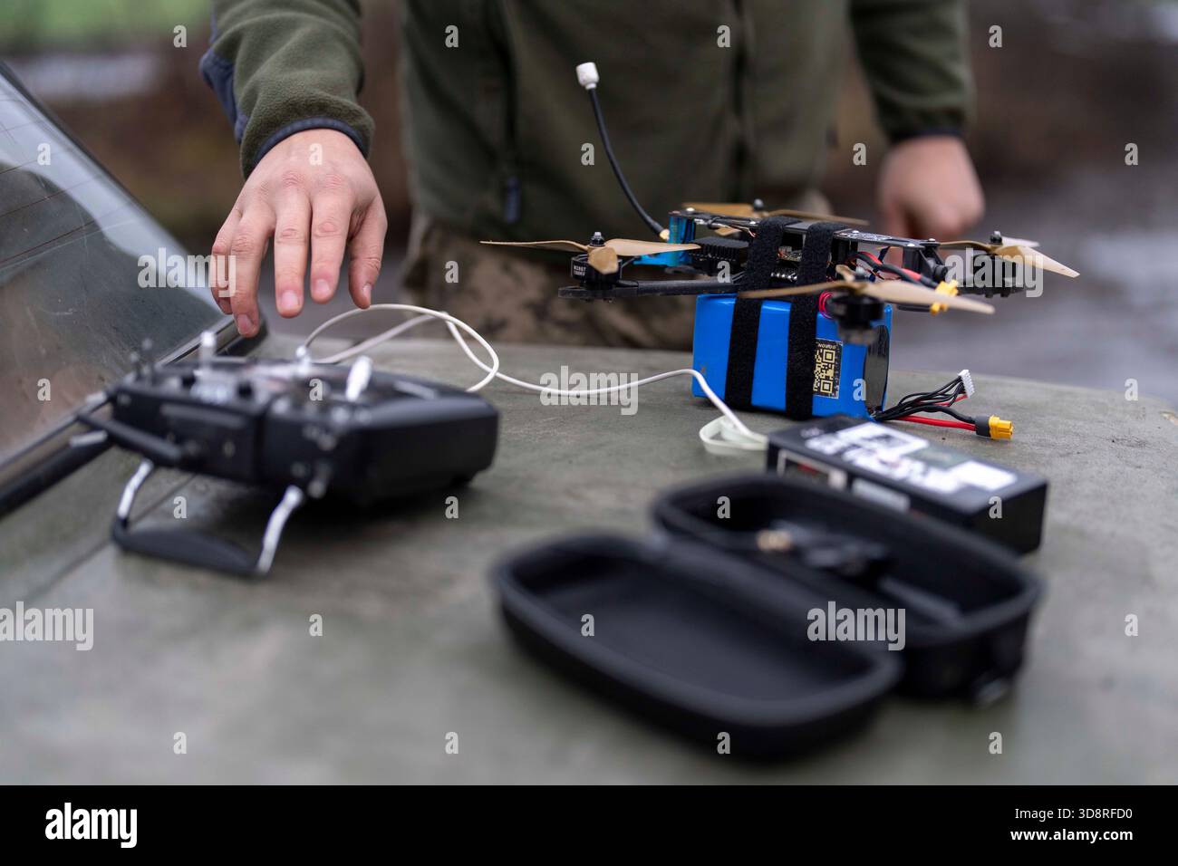 29-year-old Ukrainian drone operator Vlad explains the functionality of ...