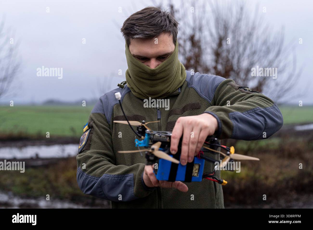 29-year-old Ukrainian drone operator Vlad explains the functionality of ...