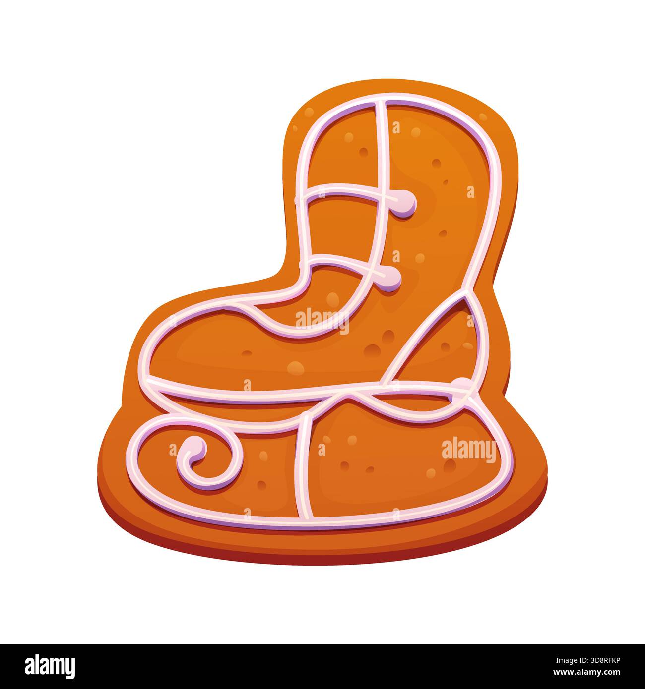 Cartoon Christmas gingerbread winter skate cookie Stock Vector Image ...
