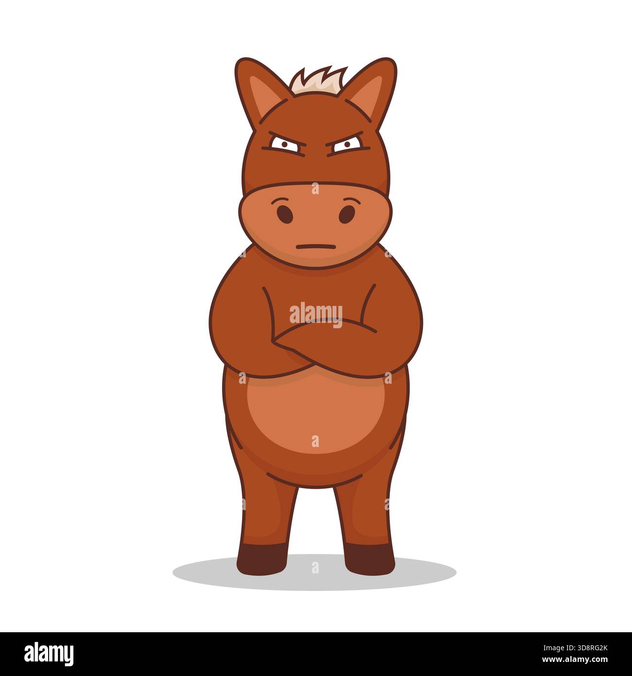 Grumpy cartoon horse standing upright with crossed arms Stock Vector ...