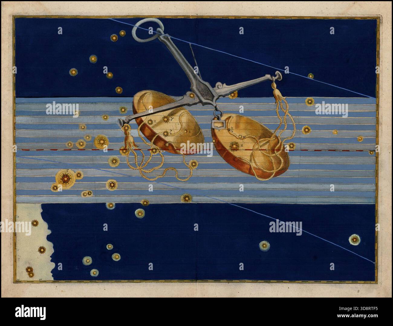 John Bayer celestial chart of the constellation Libra , with the stars ...