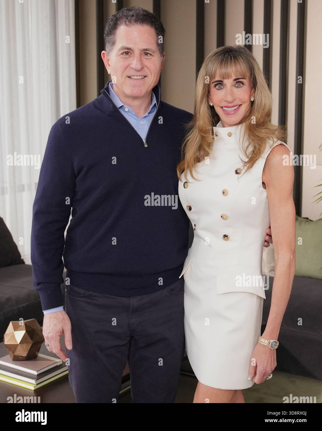 Michael and Susan Dell, pose for photographs Nov. 26, 2025, in New York ...