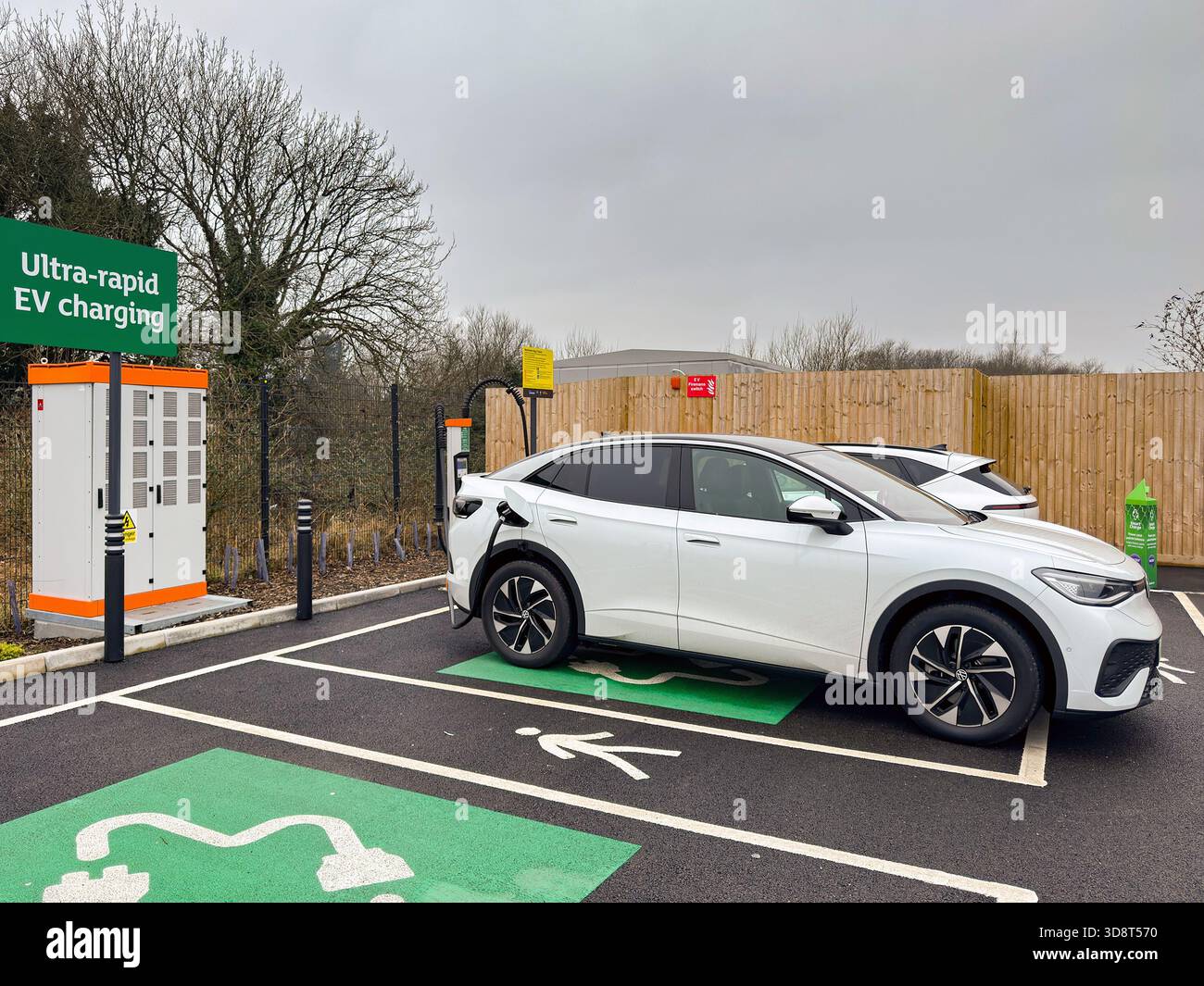 Pontyclun, Wales, Uk - 19 February 2025: Electric car parked in an ...