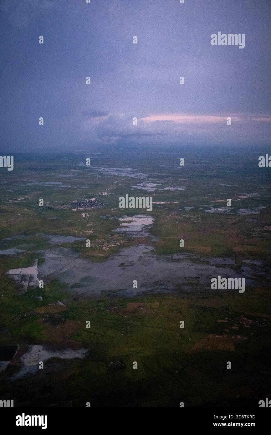 Aerial view of rural areas surrounding NDjamena flooded during the ...