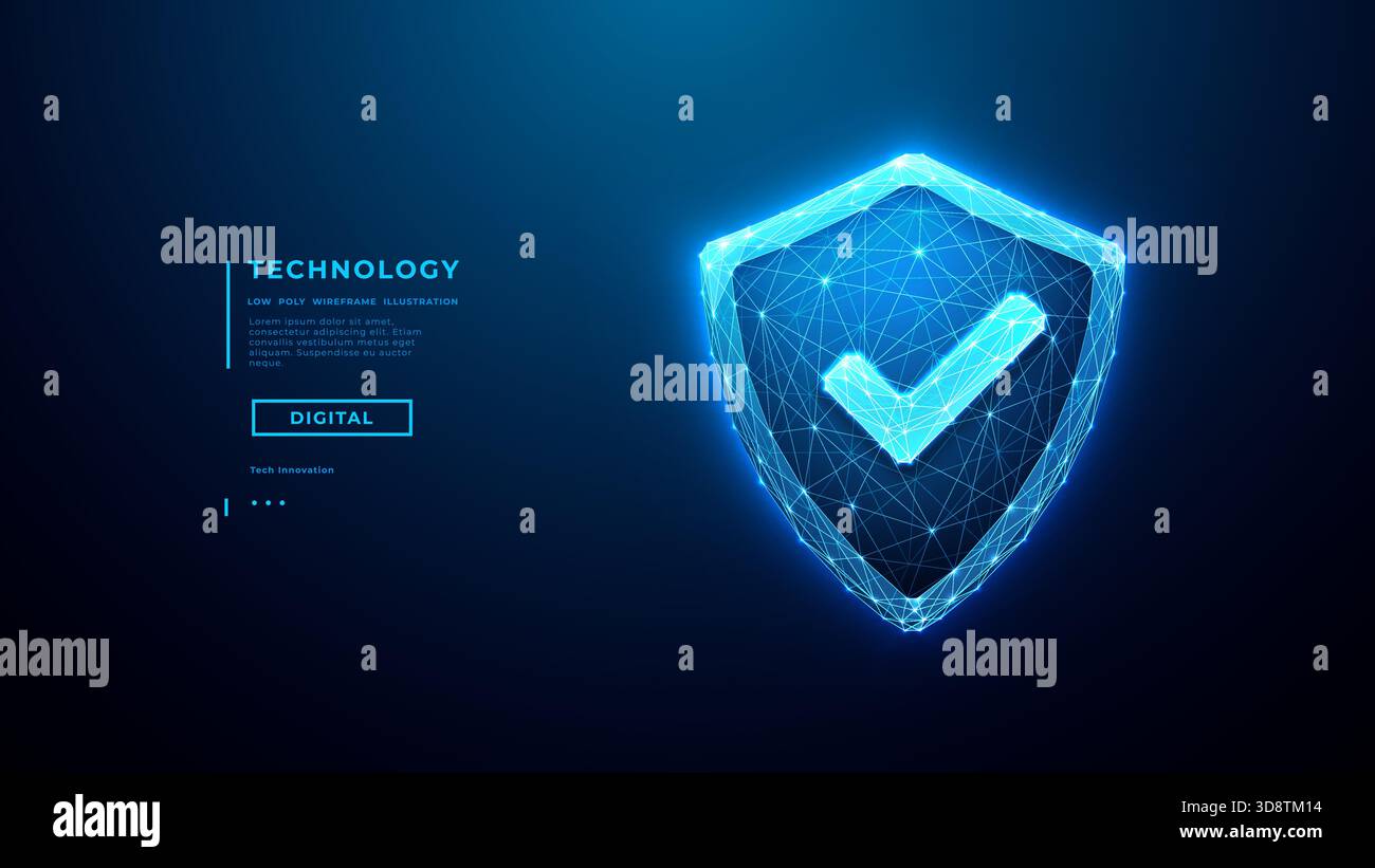 Cyber security concept. Cyber shield technology safeguarding digital ...