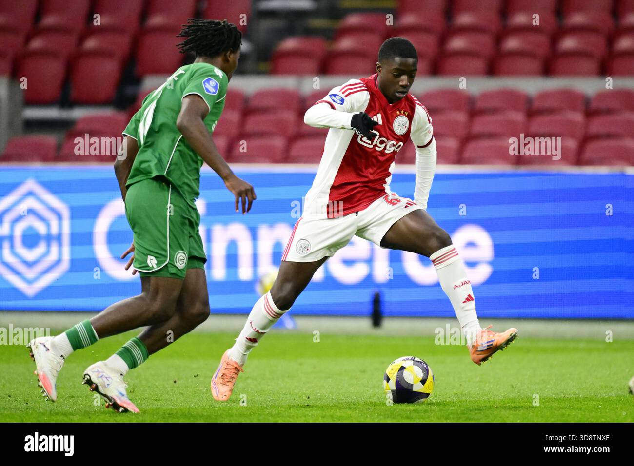 AMSTERDAM – (l-r) Tyrique Mercera of FC Groningen, Pharell Nash of AFC ...