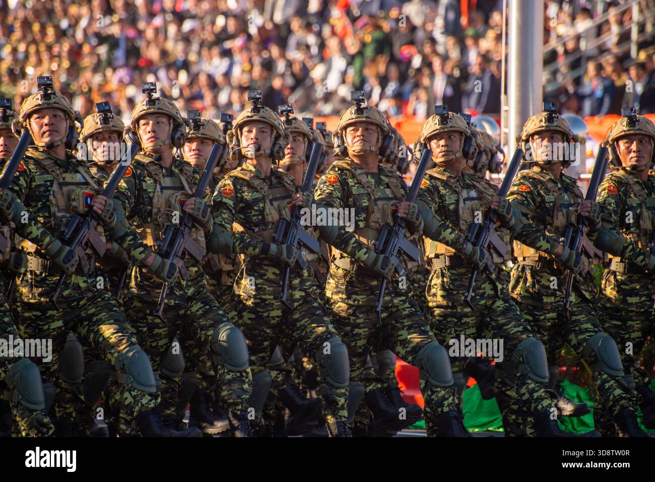 Vientiane, Laos. 2nd Dec, 2025. Lao soldiers participate in a military ...
