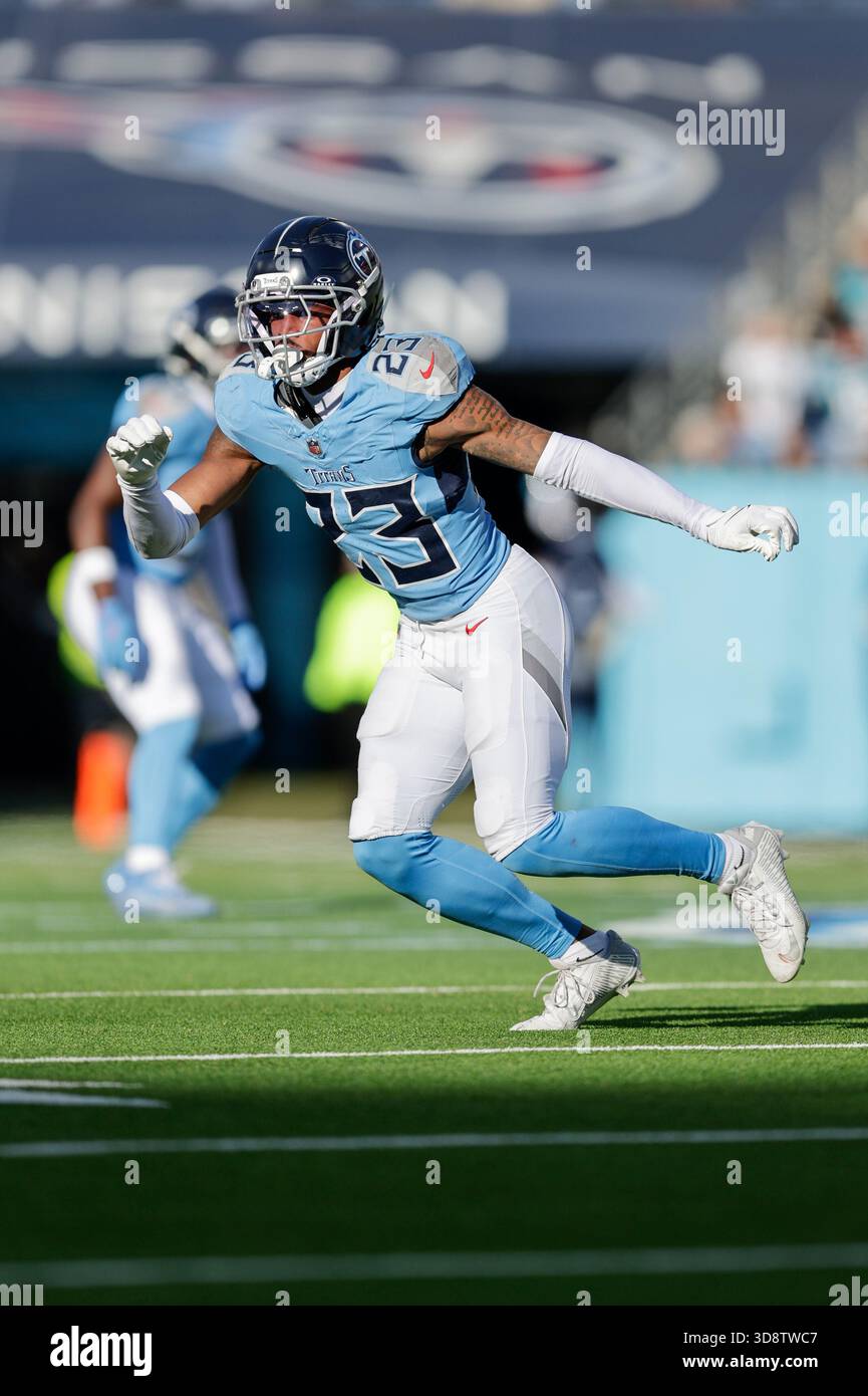 Tennessee Titans safety Kevin Winston Jr. (23) defends during the ...