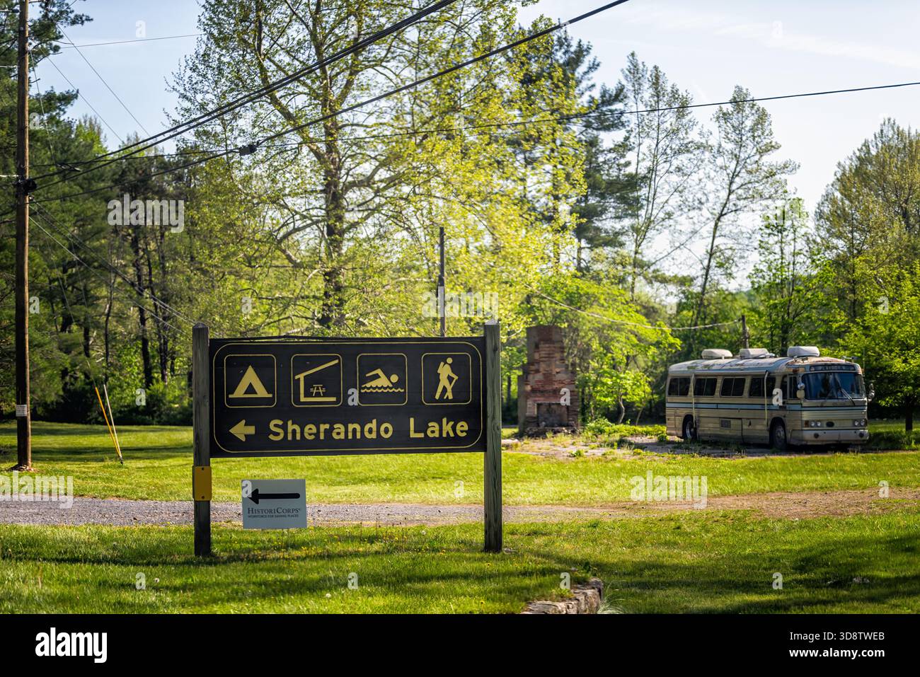 Lyndhurst, USA - May 2, 2025: Closeup sign for Sherando Lake recreation ...