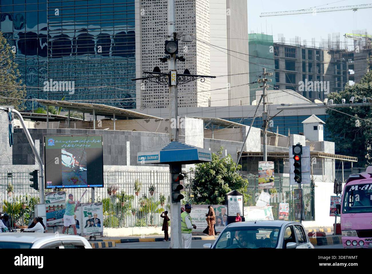 KARACHI, PAKISTAN, DEC 02: View of newly installed AI-equipped traffic ...