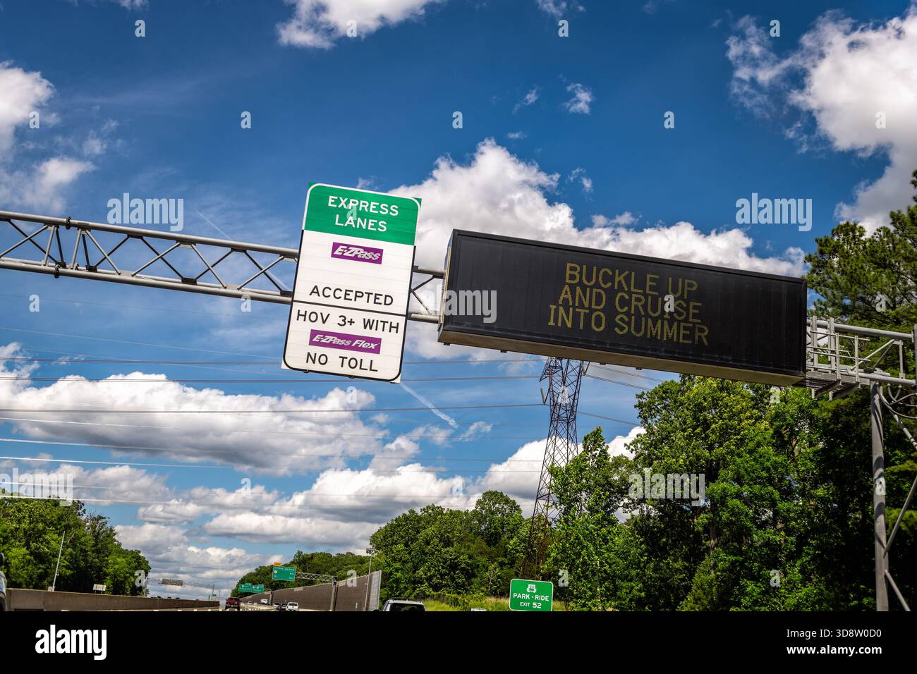 Manassas, USA - May 24, 2025: Virginia interstate highway i-66 with e ...