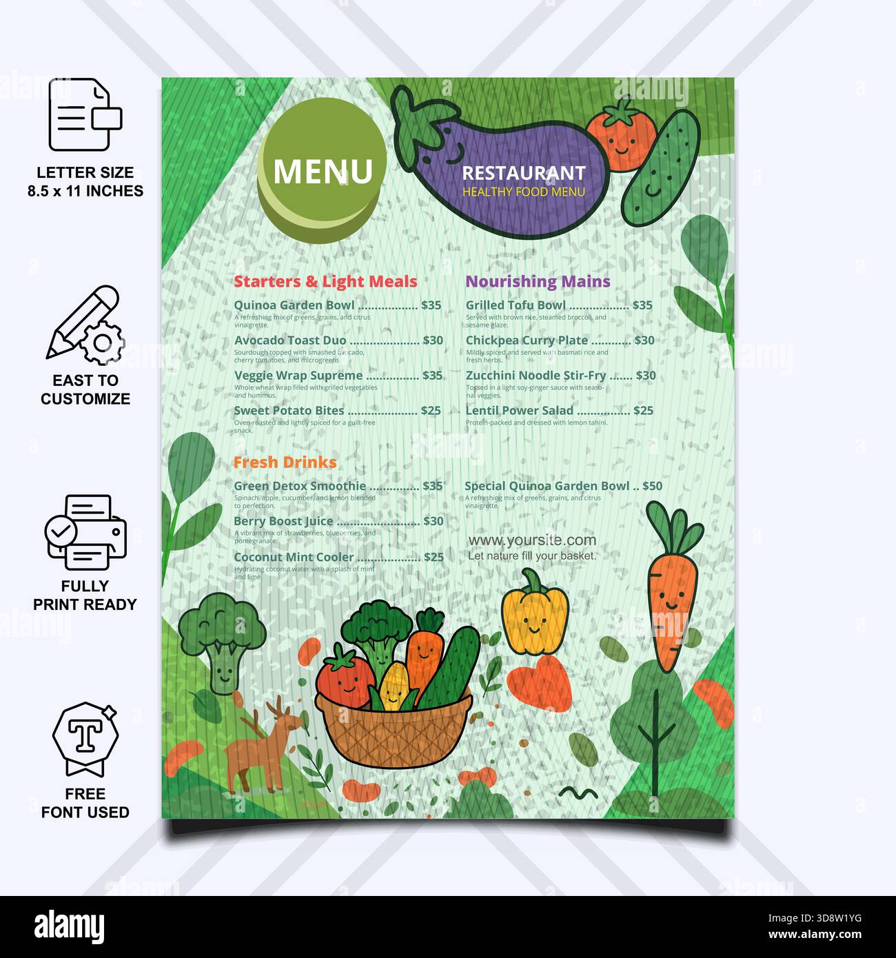 Flyer for plant based meals hi-res stock photography and images - Alamy