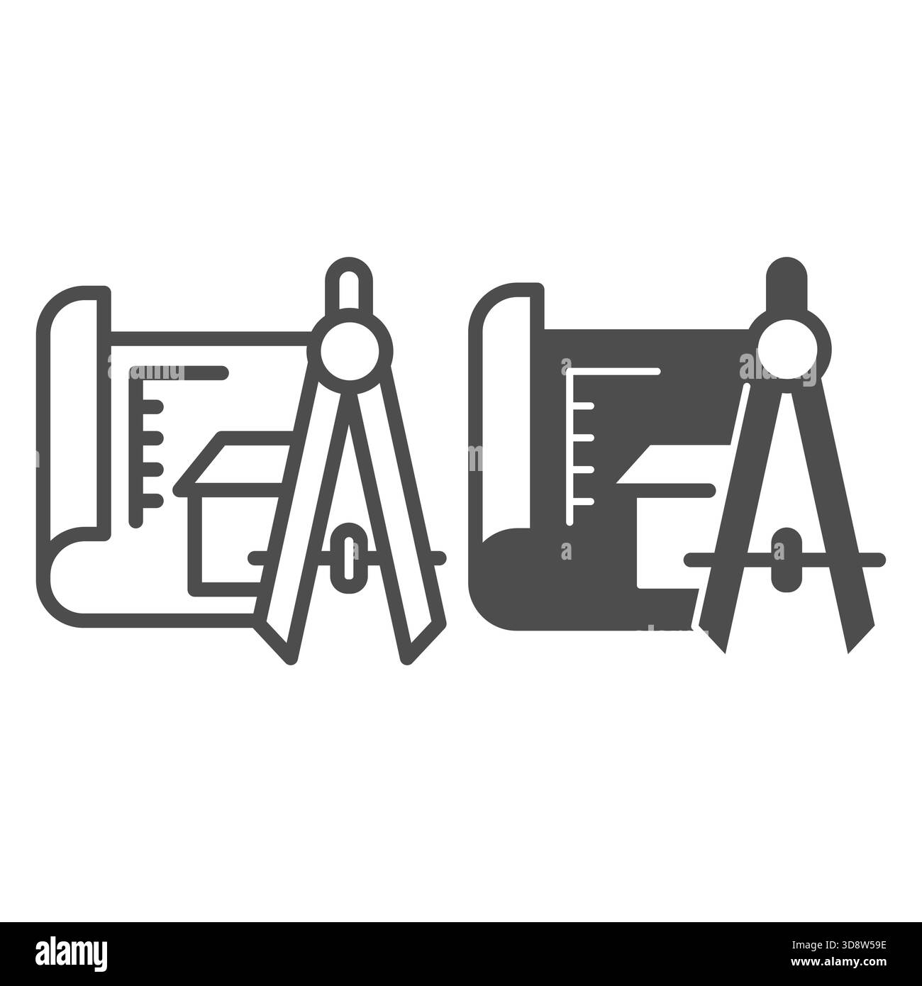 Architect drawing line on apartment Black and White Stock Photos ...