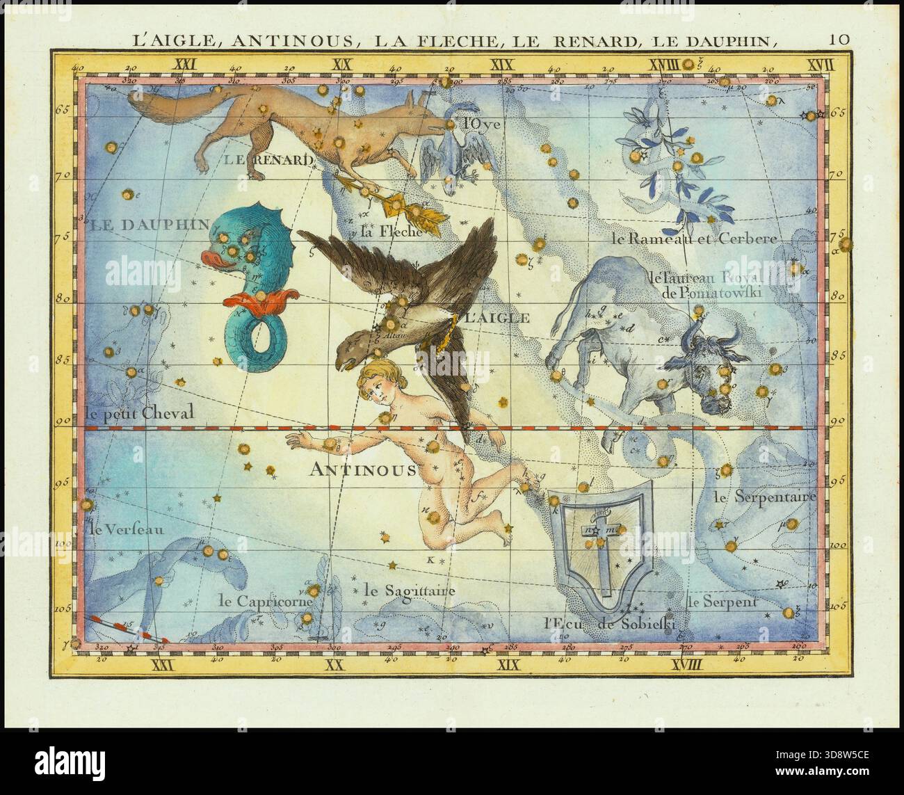 John Flamsteed, Atlas coelestis - (Aquila, Sagitta, Vulpecula & Anser ...